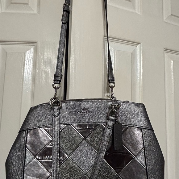 Coach | Bags | Coach Pewter Satchel Crossbody Handbag | Poshmark